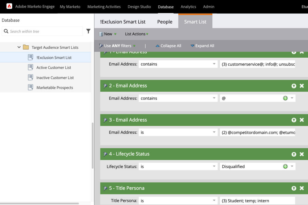 How to Create Email Domain Exclusions in Marketo - Etumos